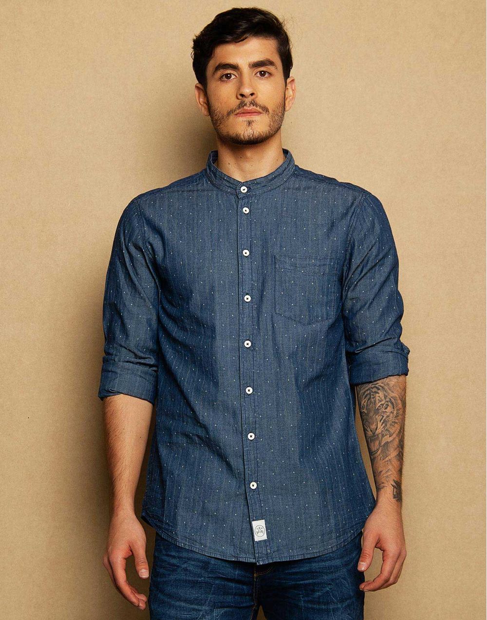 Camisa En Chambray + Cuello Neru Azul XL Compra en tienda COLOR BLUE ...