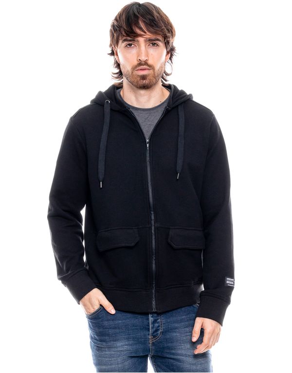 Buzo Cerrado Con Chompa Y Estampado En Frente Negro XL Compra en tienda ...